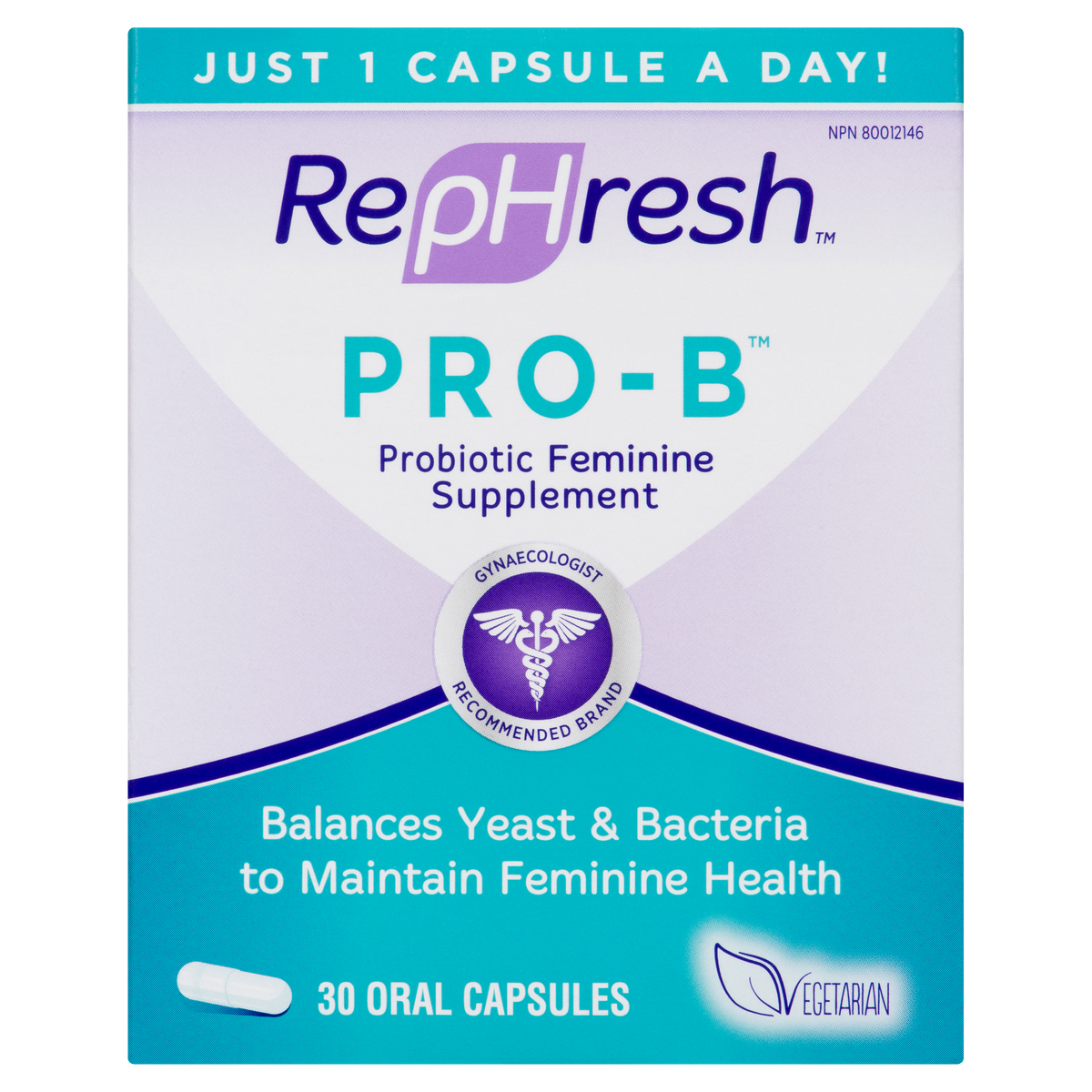 RepHresh Pro-B Probiotic Feminine Supplement 30 Oral Capsules ...