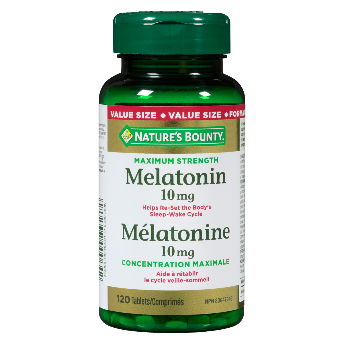 Nature's Bounty Melatonin Maximum Strength 10 mg Value Size 120 Tablet ...