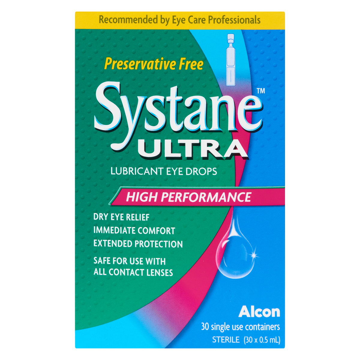 Systane Ultra Lubricant Eye Drops High Performance 30 Single Use Conta ...