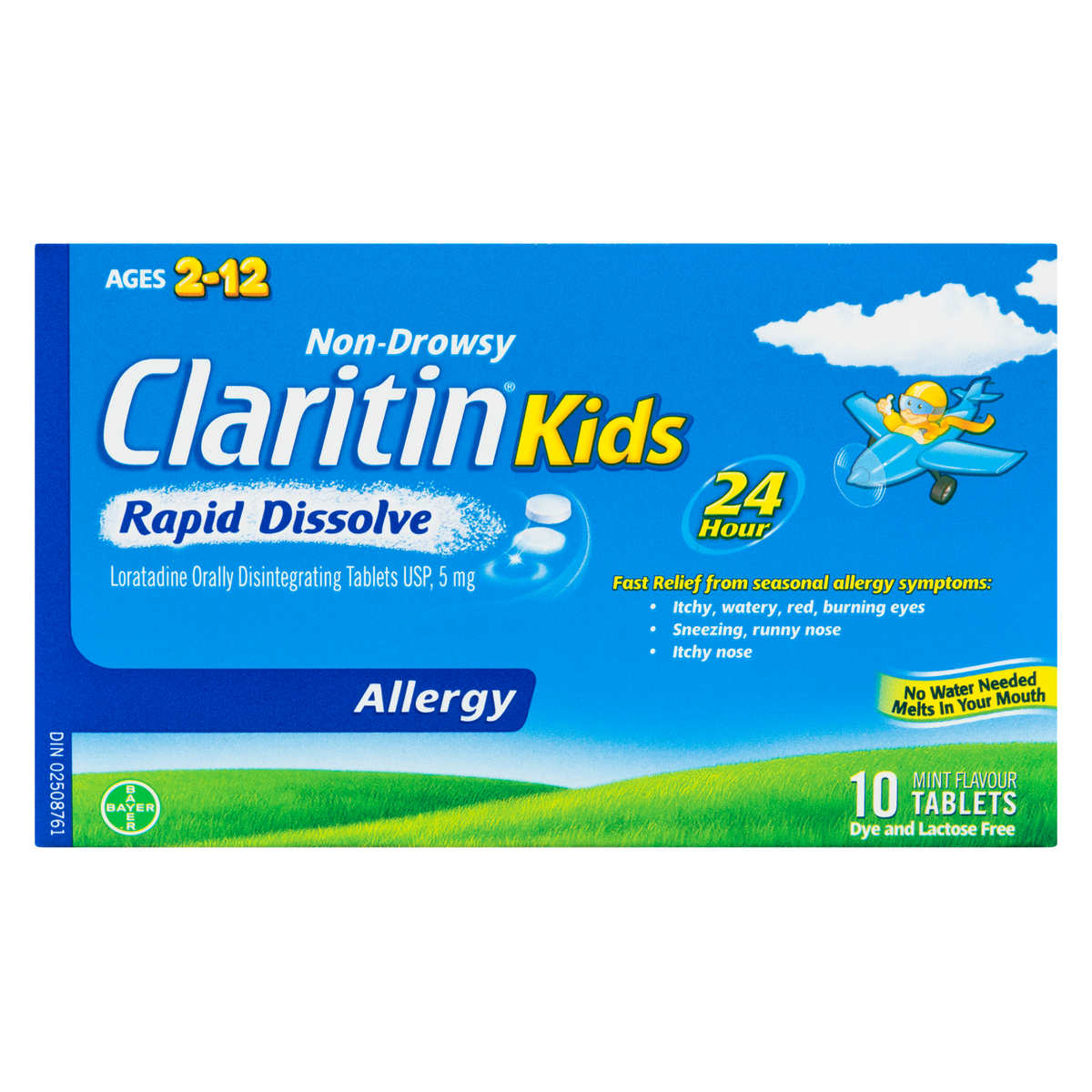 Claritin Allergy Kids Rapid Dissolve Ages 2-12 10 Mint Flavour Tablets ...