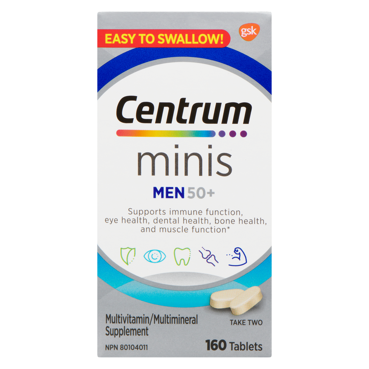 Centrum Multivitamin/Multimineral Supplement Minis Men 50+ 160 Tablets ...