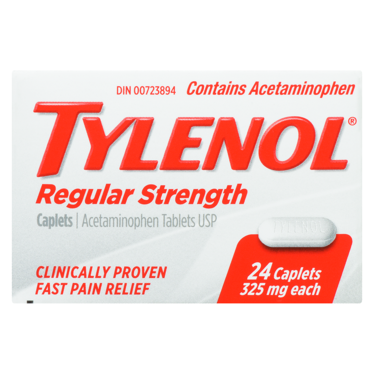 Tylenol Acetaminophen Tablets USP Regular Strength 325 mg Each 24 Capl ...