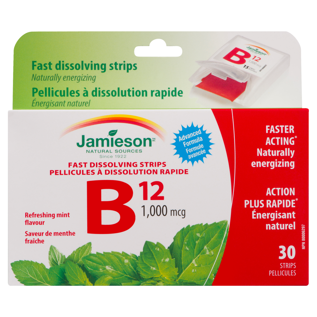 Jamieson Fast Dissolving Strips B12 1,000 mcg 30 Strips — GreenShield ...