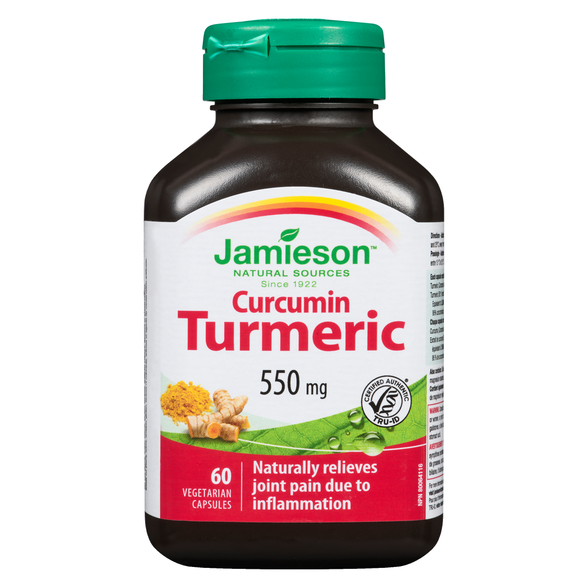 Jamieson Curcumin Turmeric 550 mg 60 Vegetarian Capsules — GreenShield ...