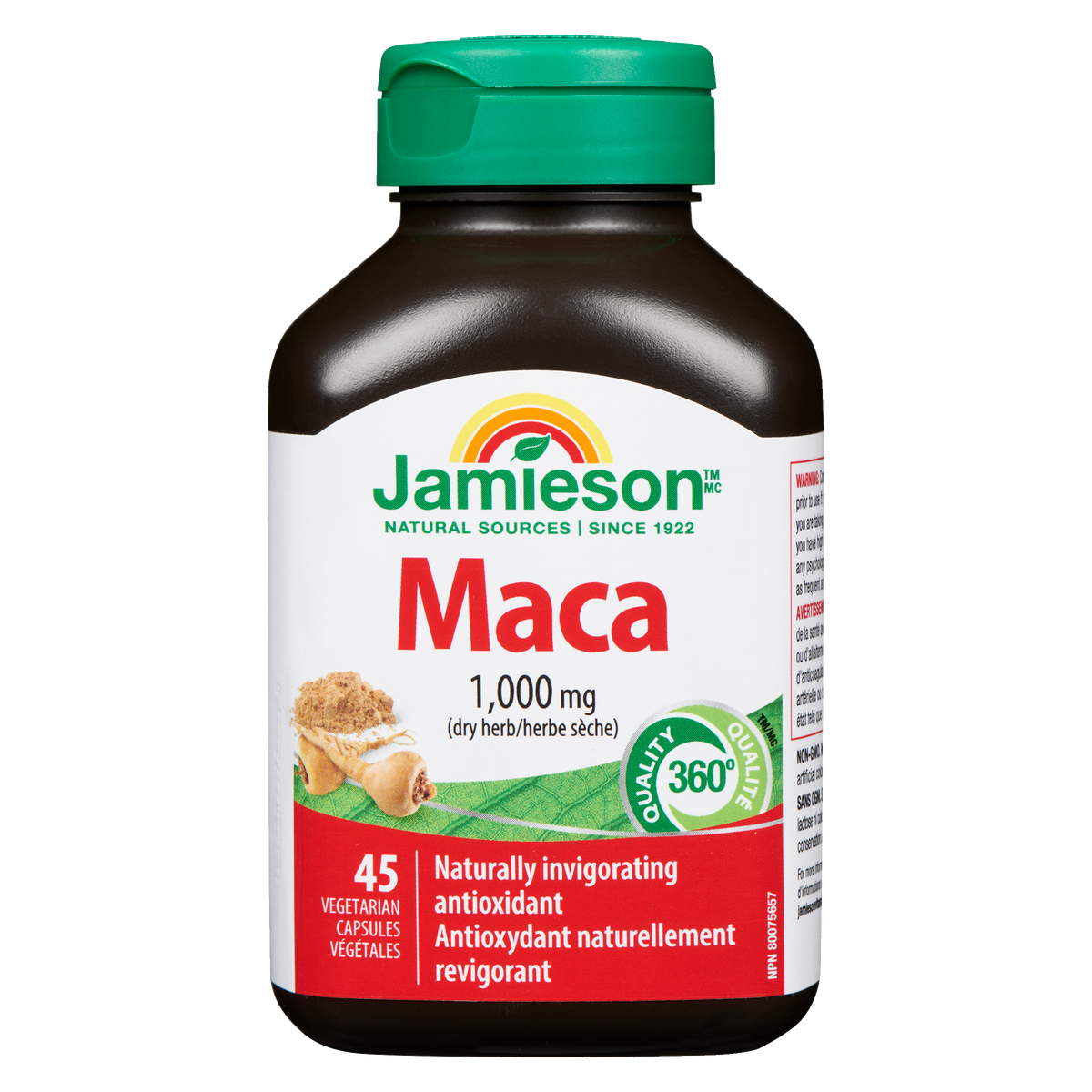 Jamieson Maca 1,000 mg Dry Herb 45 Vegetarian Capsules — GreenShield ...