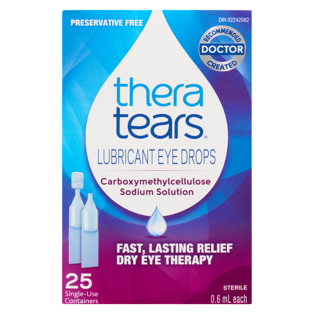 Thera Tears Lubricant Eye Drops 25 Single-Use Containers x 0.6 ml ...