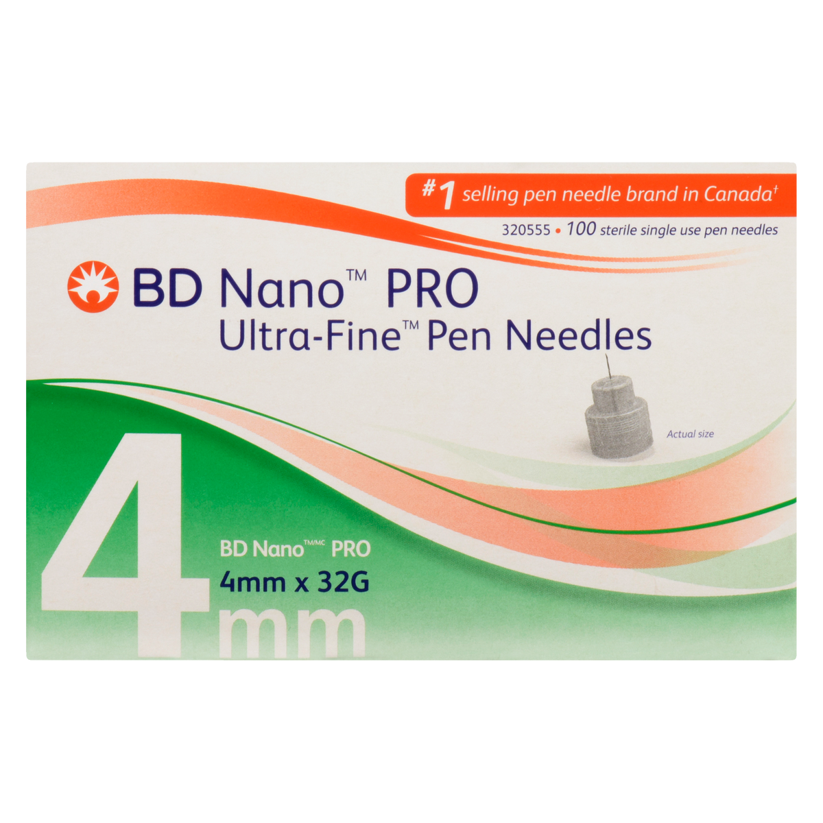 BD Nano Pro Ultra-Fine Pen Needles 320555 100 Sterile Single Use Pen N ...