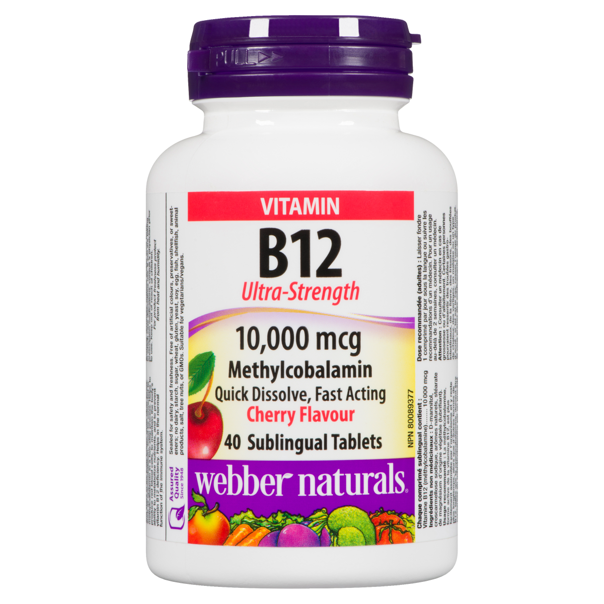 Webber Naturals Vitamin B12 10,000 mcg Methylcobalamin Ultra-Strength ...