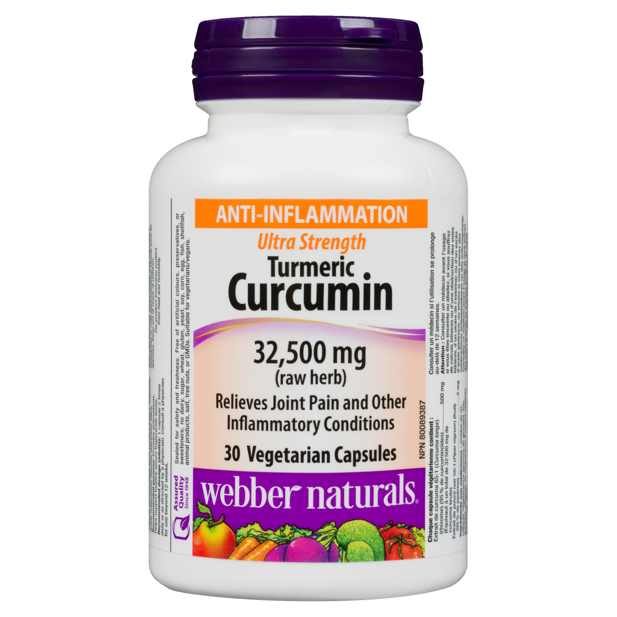 Webber Naturals Turmeric Curcumin Anti-Inflammation Ultra Strength 30 ...
