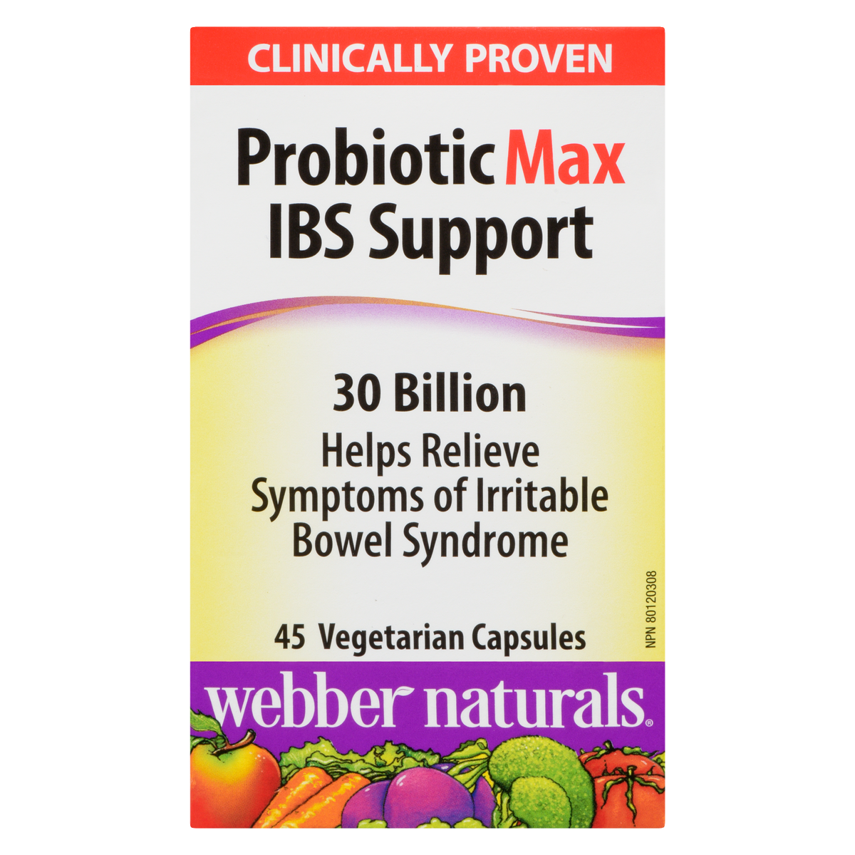 Webber Naturals Probiotic Max IBS Support 30 Billion 45 Vegetarian Cap ...