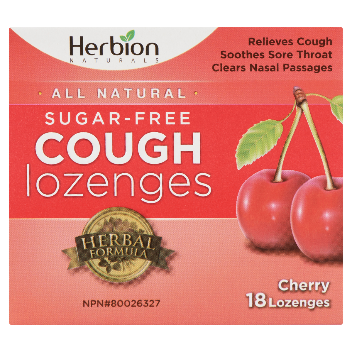 Herbion Naturals Cough Lozenges Sugar-Free Cherry 18 Lozenges ...