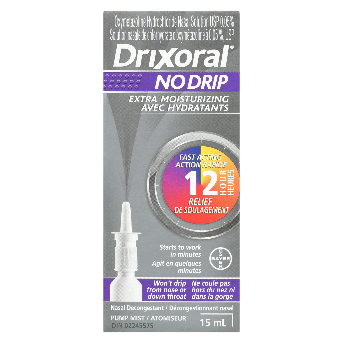 Drixoral No Drip Nasal Decongestant Extra Moisturizing 15 ml ...