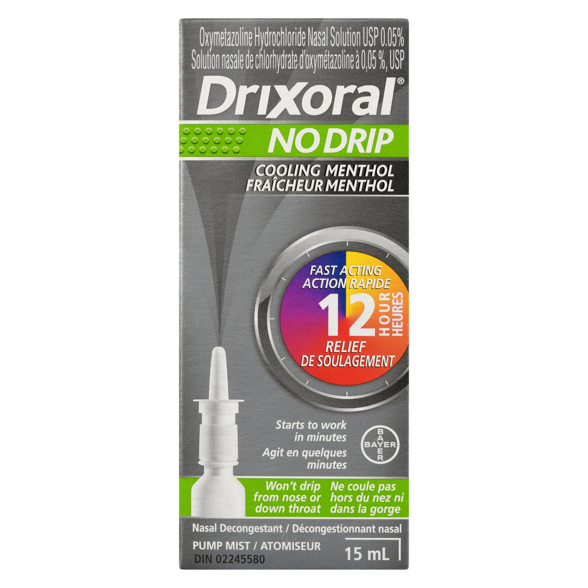 Drixoral No Drip Nasal Decongestant Cooling Menthol 15 ml — GreenShield ...