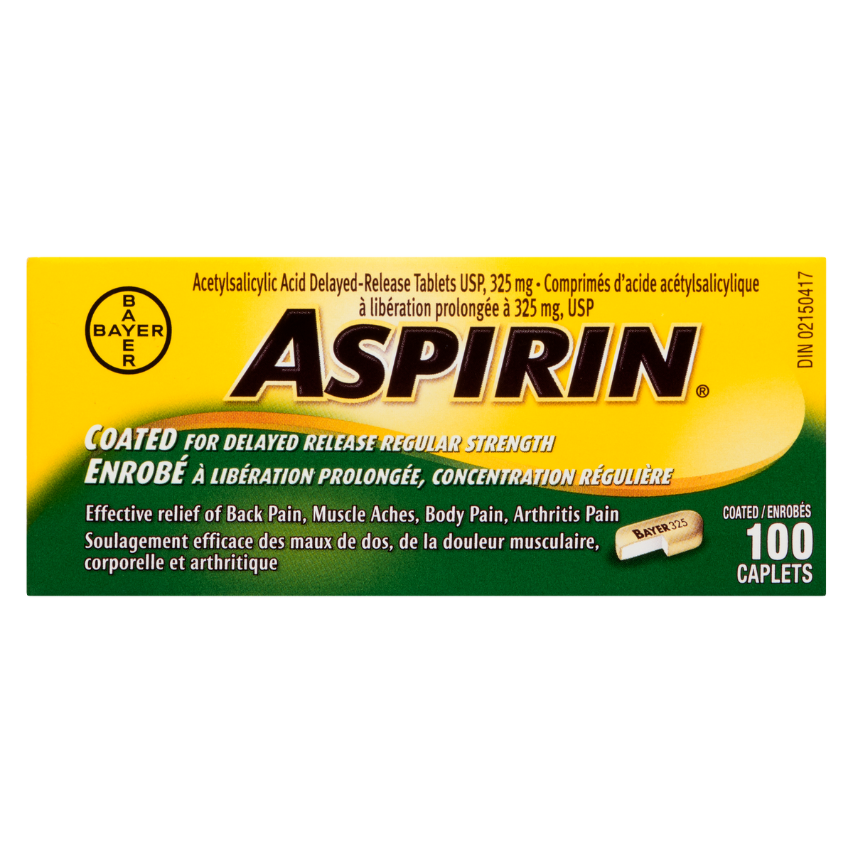 ASPIRIN Acetylsalicylic Acid Delayed-Release Tablets USP 325 mg Coated ...