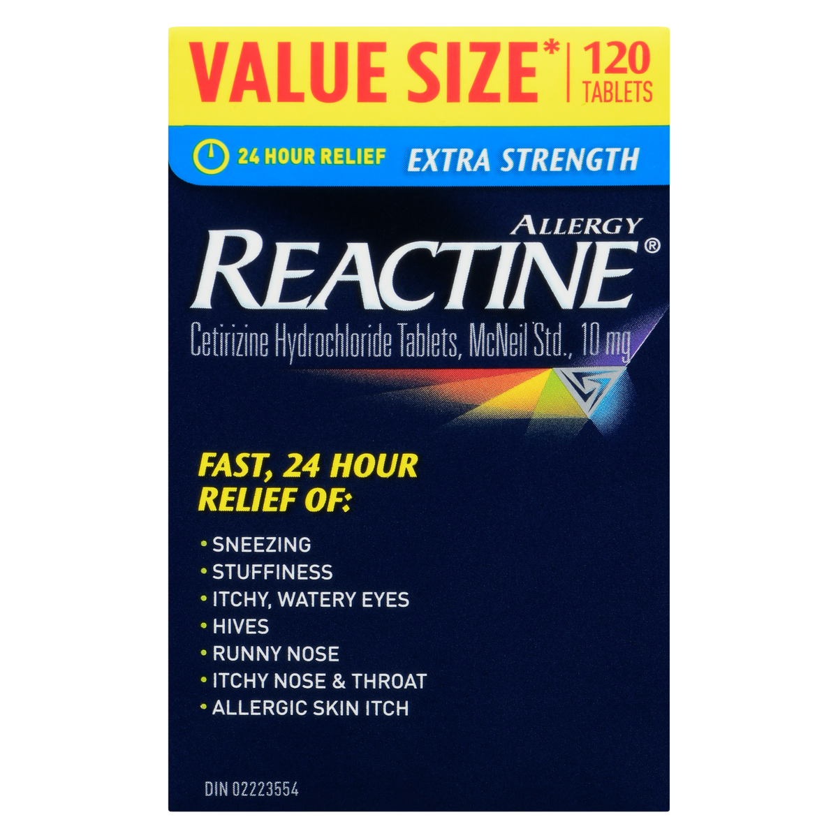 REACTINE Allergy Cetirizine Hydrochloride Tablets, McNeil Std., 10 mg ...