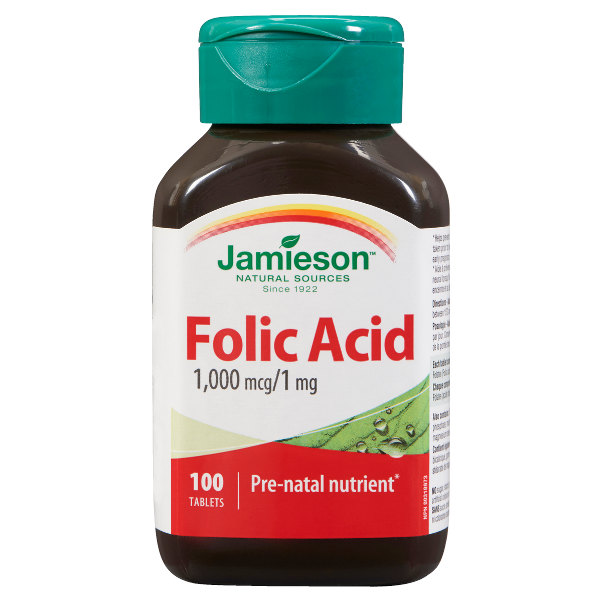 Jamieson Folic Acid 1,000 mcg/1 mg 100 Tablets — GreenShield Pharmacy ...