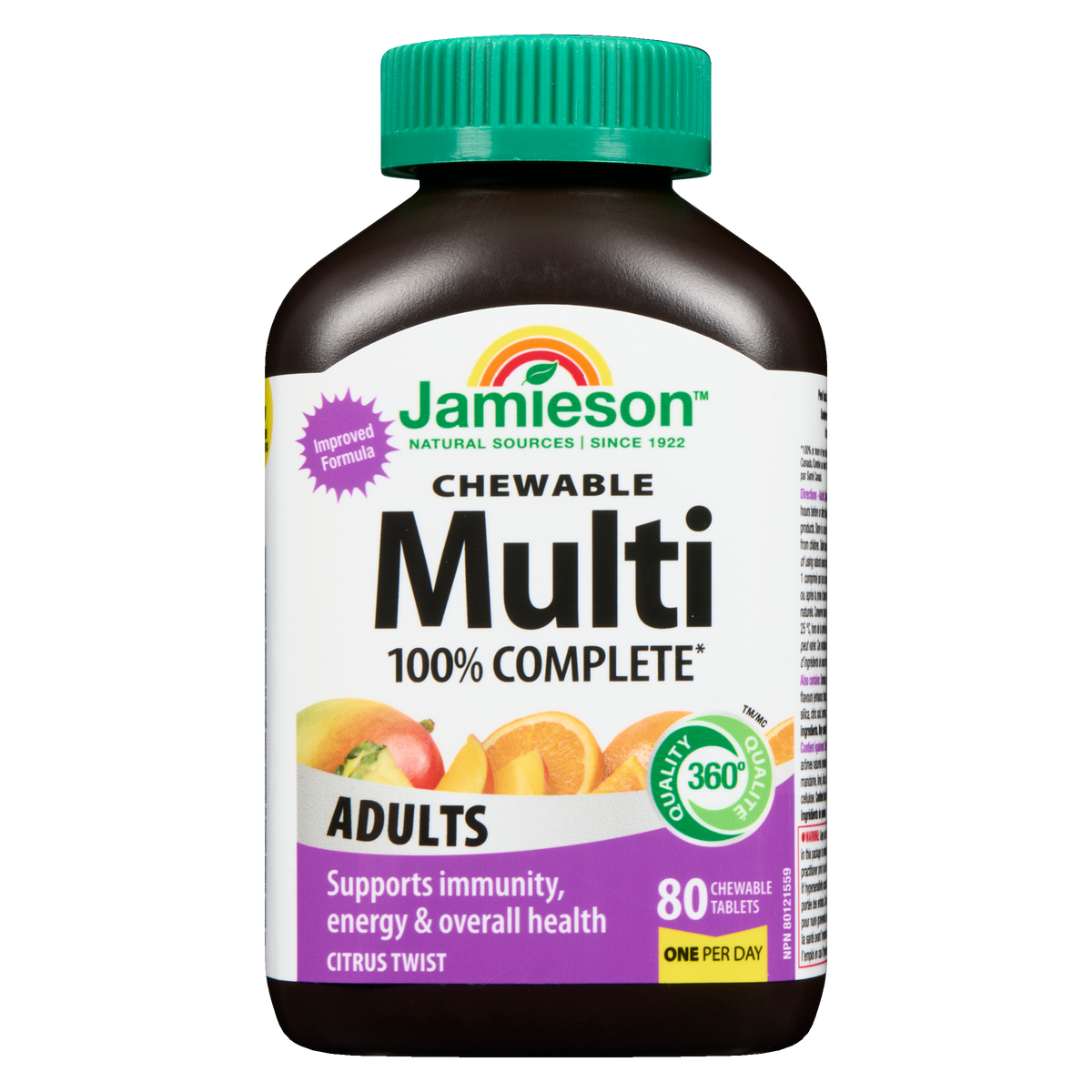 Jamieson Chewable Multi 100% Complete Adults Citrus Twist 80 Chewable ...