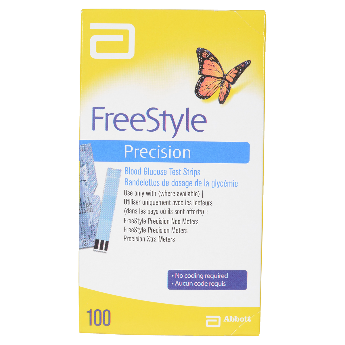 Abbott FreeStyle Precision 100 Blood Glucose Test Strips — GreenShield ...