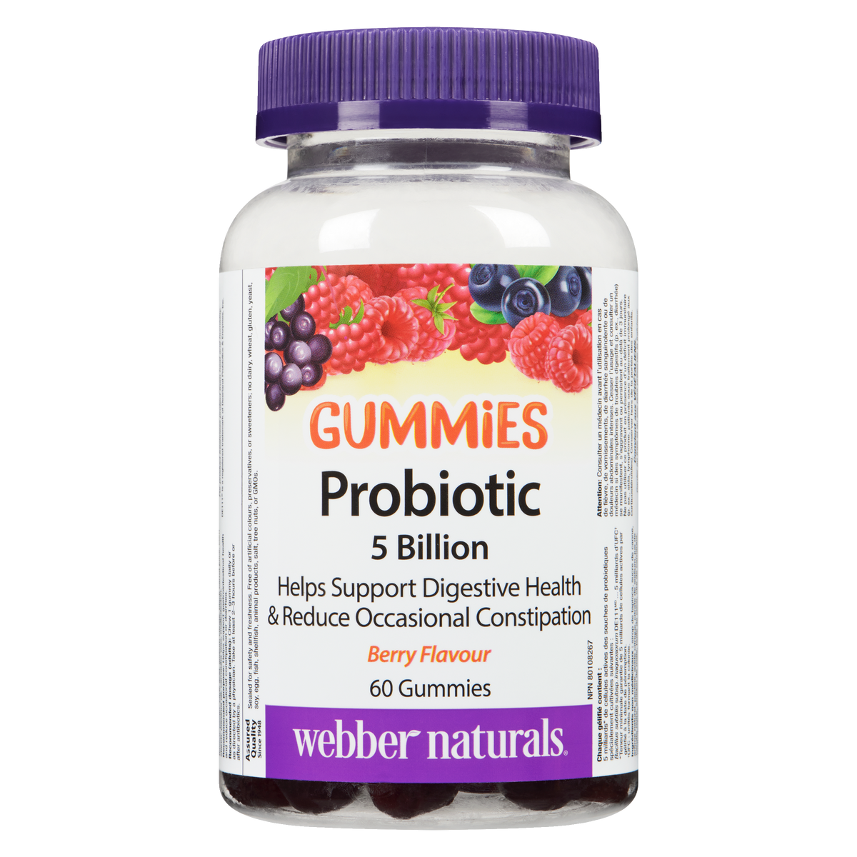 Webber Naturals Probiotic 5 Billion Berry Flavour 60 Gummies ...