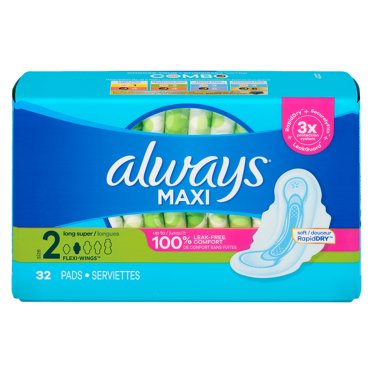 Always Maxi Pad Long Super 2 — GreenShield Pharmacy Health Store