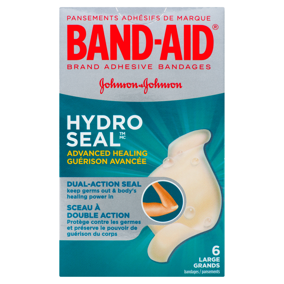 Band-Aid Hydro Seal Brand Adhesive Bandages Advanced Healing 6 Large B ...