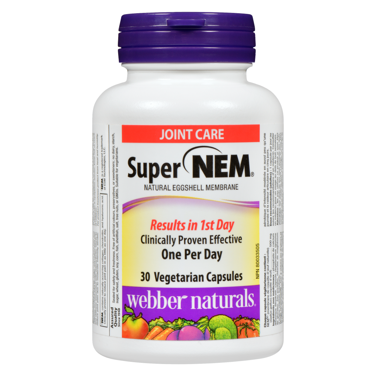 Webber Naturals Super NEM Natural Eggshell Membrane 30 Vegetarian Caps ...