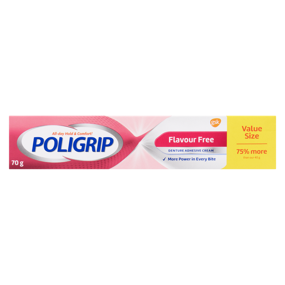 Poligrip Denture Adhesive Cream Flavour Free Value Size 70 g ...