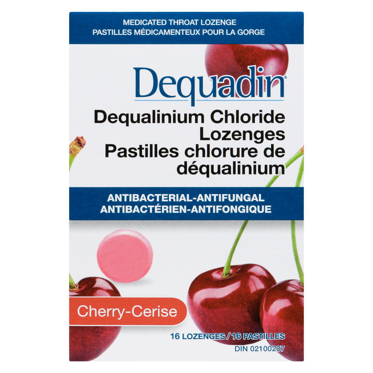 Dequadin Medicated Throat Lozenge Cherry 16 Lozenges — GreenShield Pharmacy