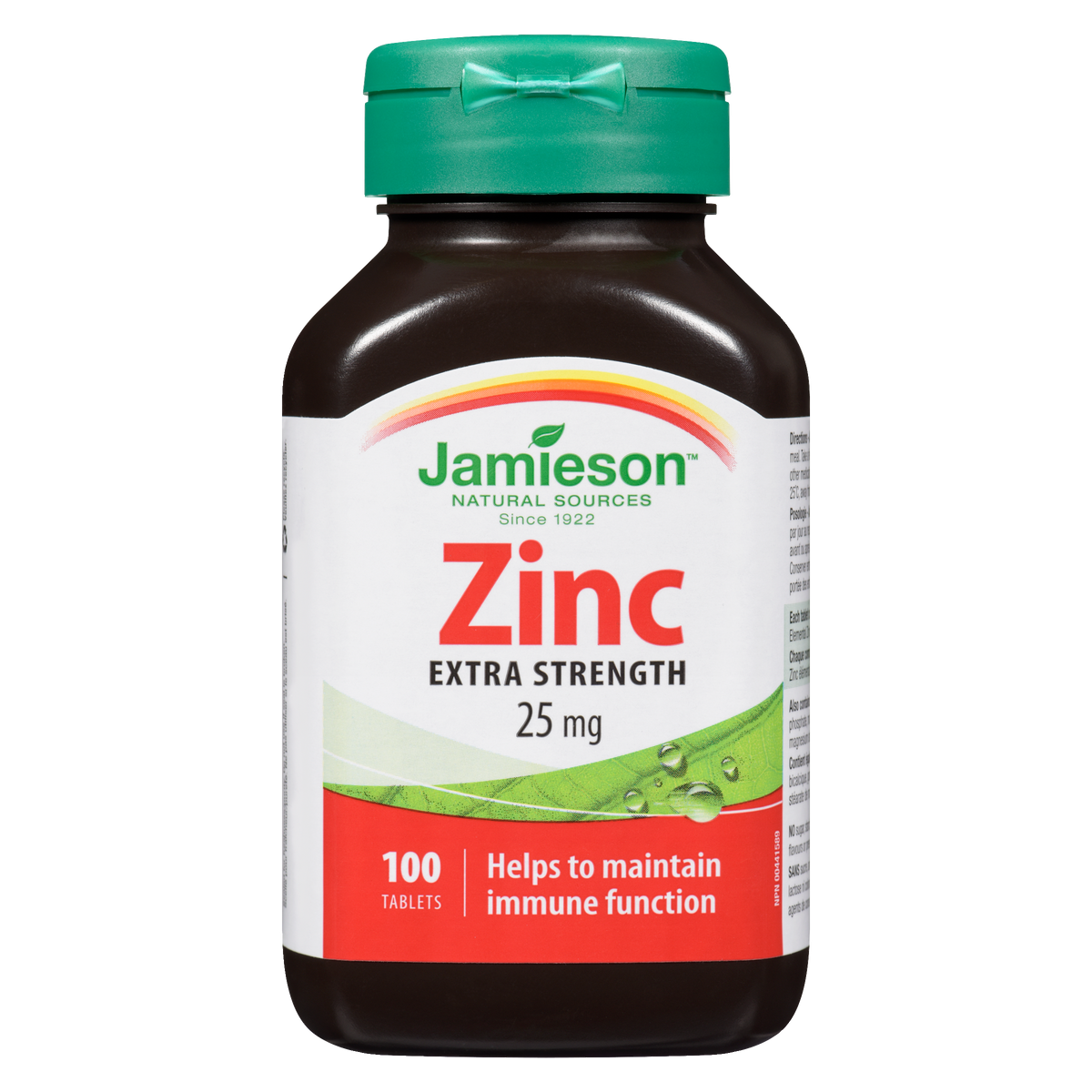 Jamieson Zinc Extra Strength 25 mg 100 Tablets — GreenShield Pharmacy ...