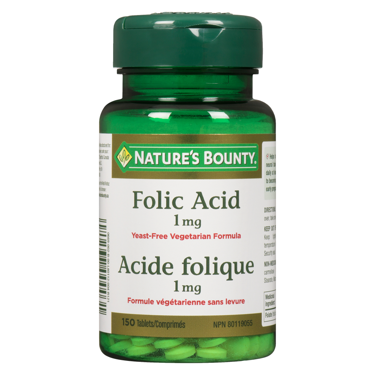 Nature's Bounty Folic Acid 1 mg 150 Tablets — GreenShield Pharmacy ...