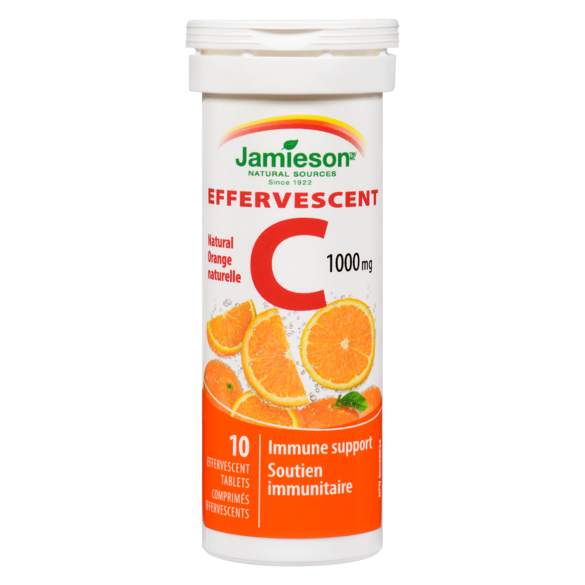 Jamieson Effervescent C Natural Orange 1000 mg 10 Effervescent Tablets ...