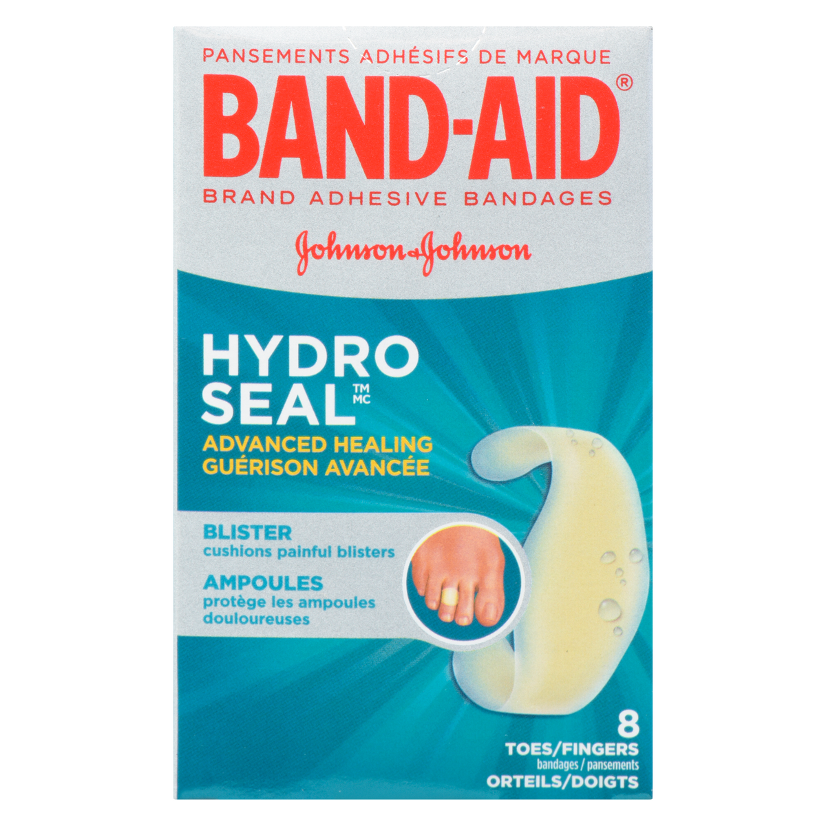 Band-Aid Hydro Seal Brand Adhesive Bandages Advanced Healing 8 Toes/Fi ...