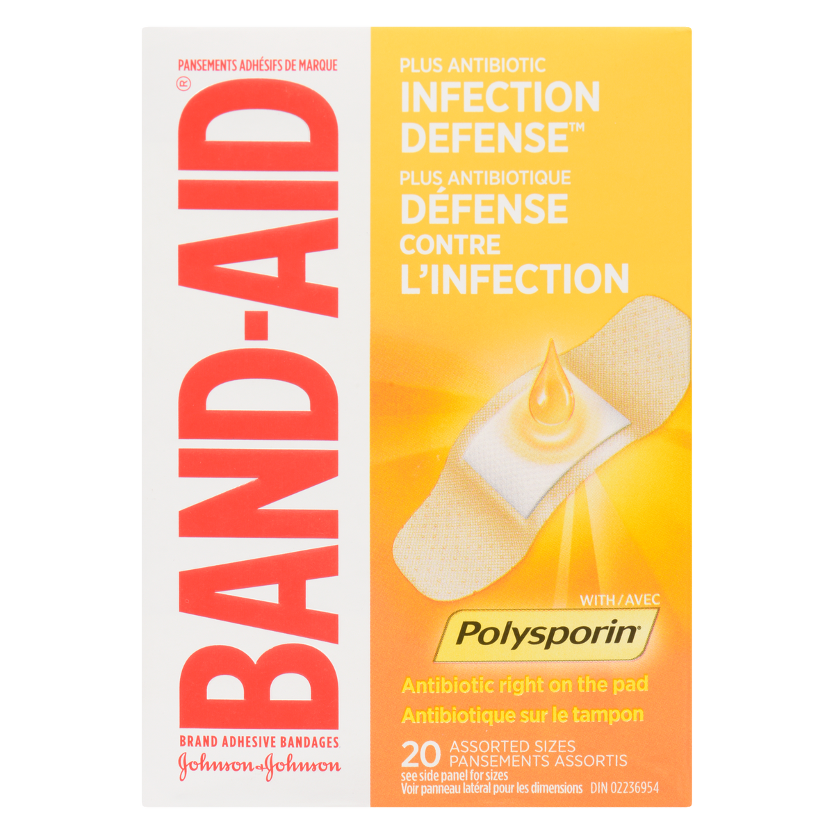 Band-Aid Infection Defense Brand Adhesive Bandages Plus Antibiotic wit ...