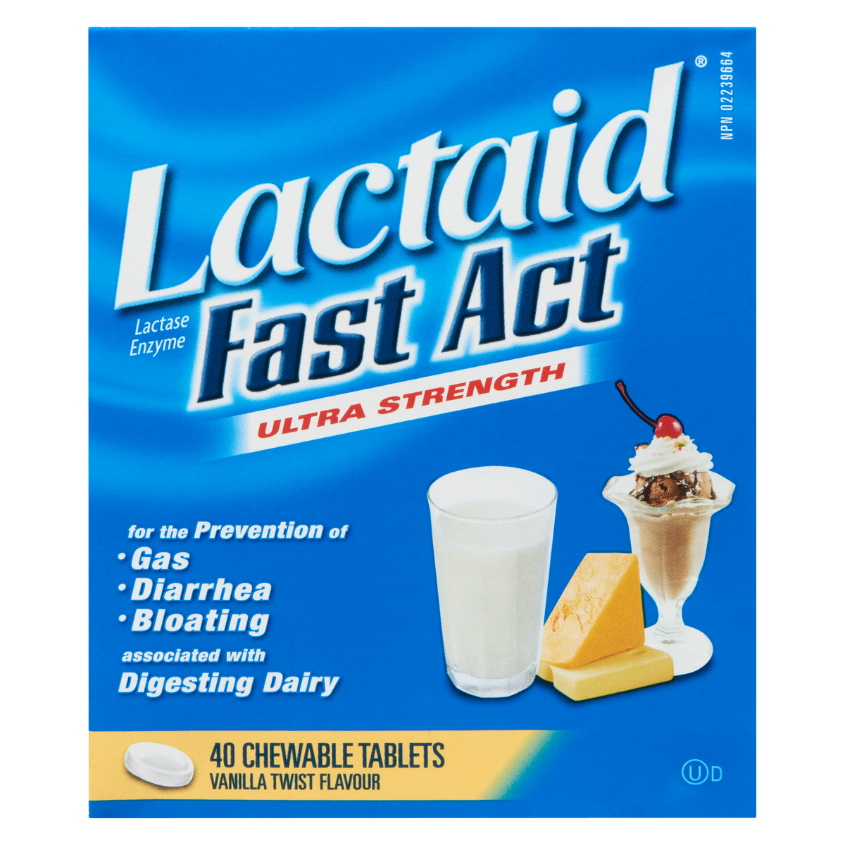 Lactaid Lactase Enzyme Fast Act Ultra Strength Vanilla Twist Flavour 4 ...