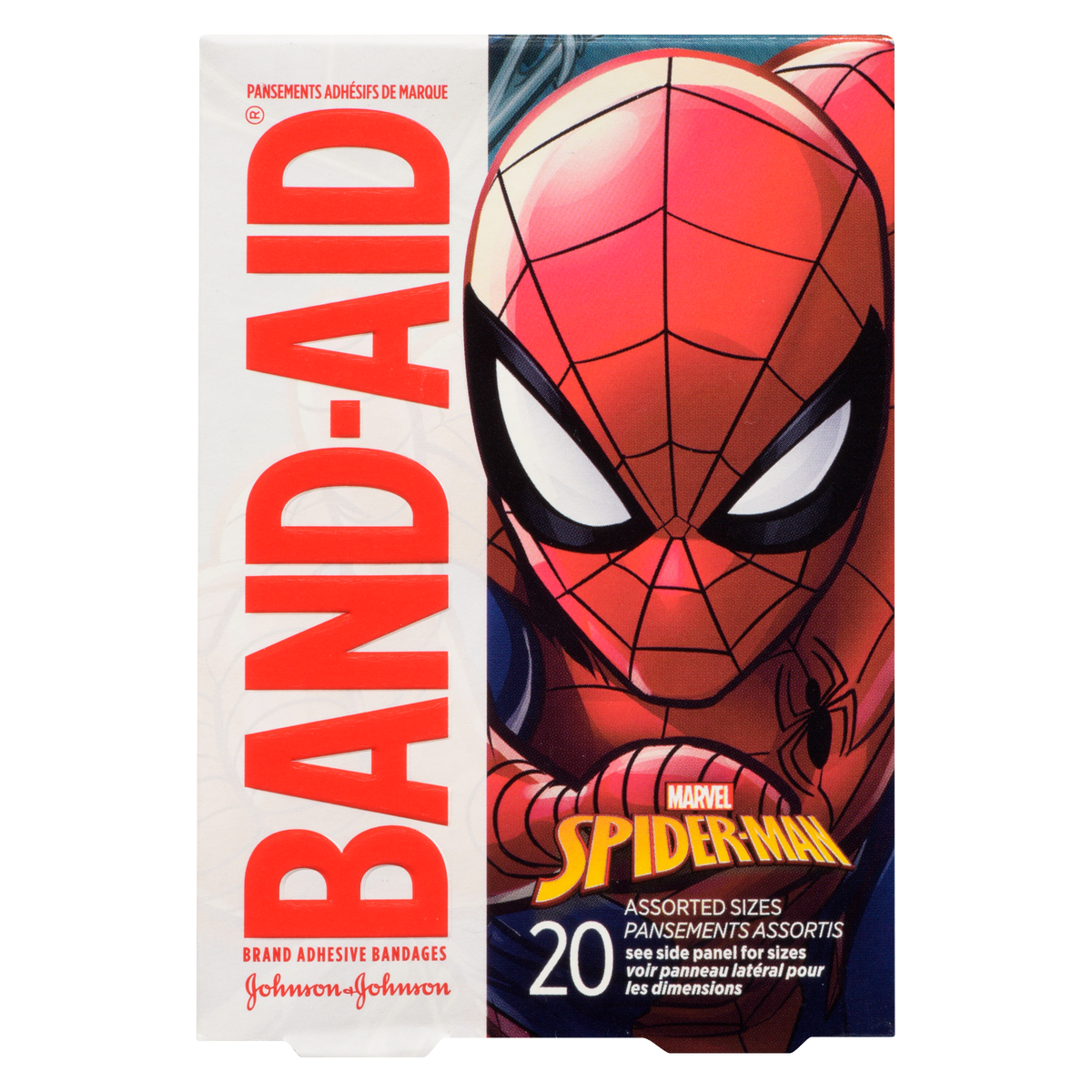 Band-Aid Brand Adhesive Bandages Marvel Spider-Man 20 Assorted Sizes ...