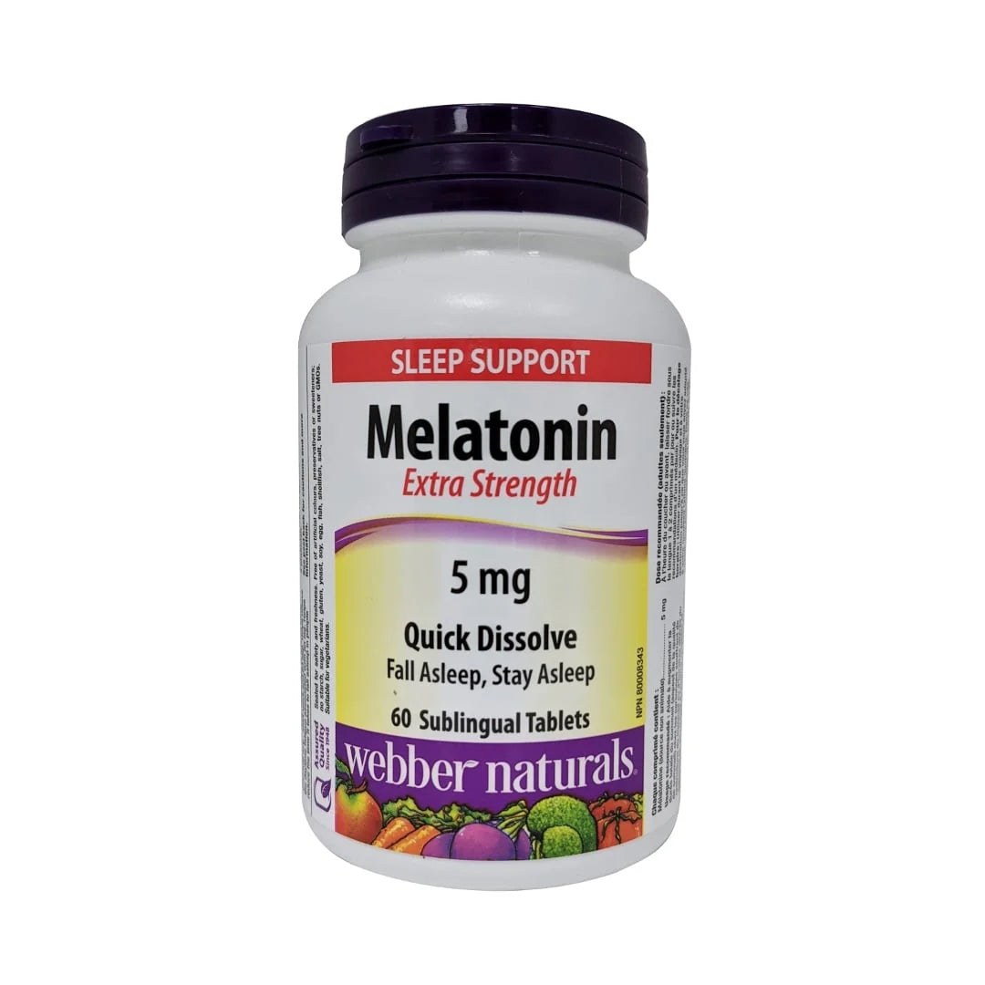 Webber Naturals Melatonin Extra Strength 5 mg Quick Dissolve Tablets ...