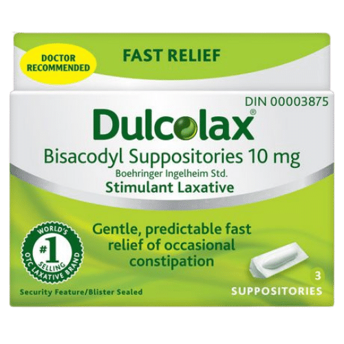 Dulcolax Laxative Suppositories — GreenShield Pharmacy Health Store